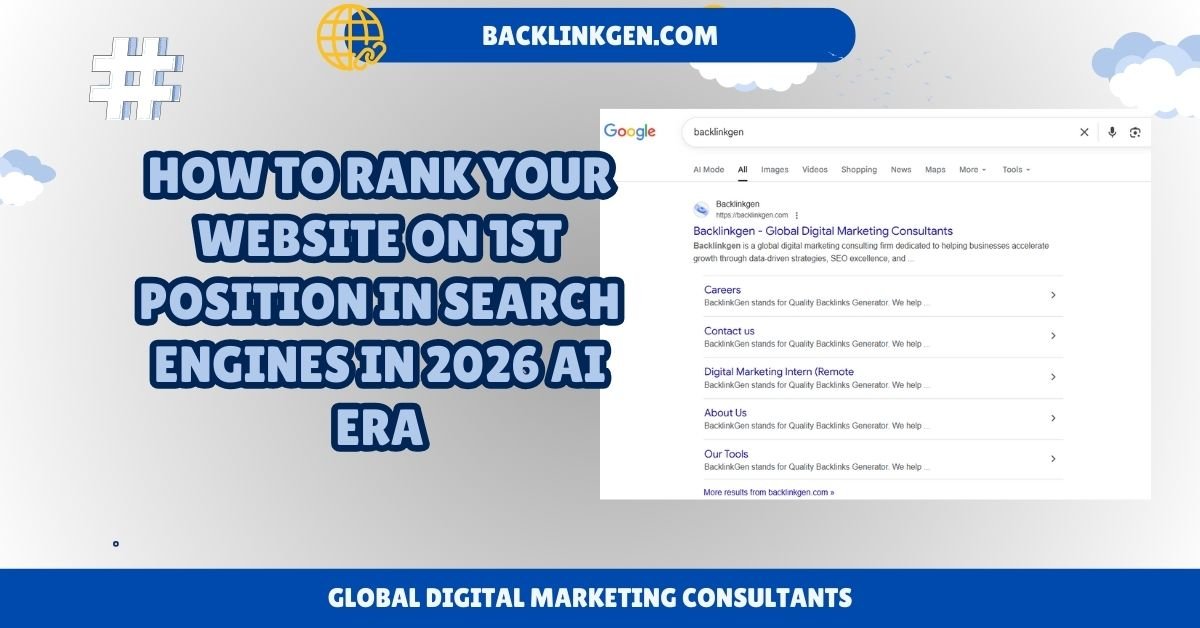 How to Rank your website on 1st Position in Search Engines in 2026 AI ...